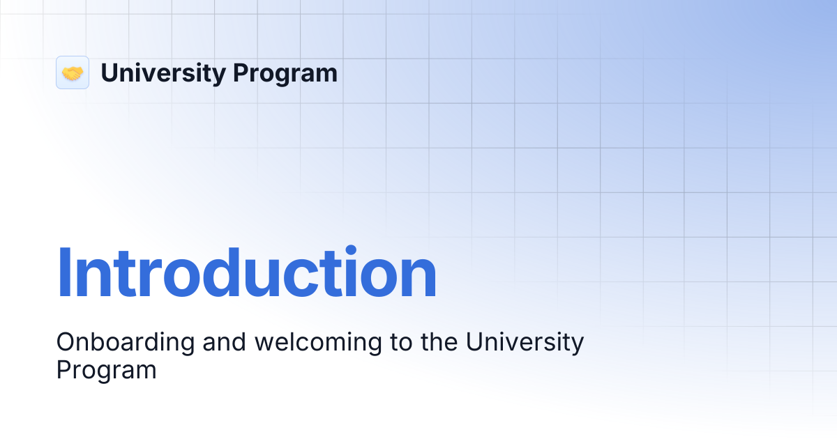 Introduction | University Program